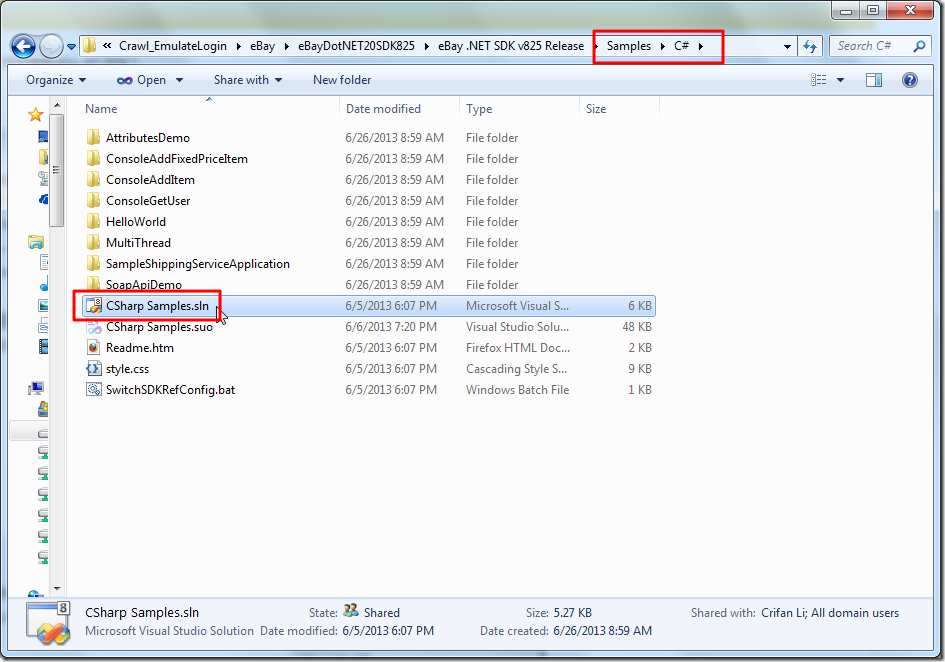  eBay C console Hello World 