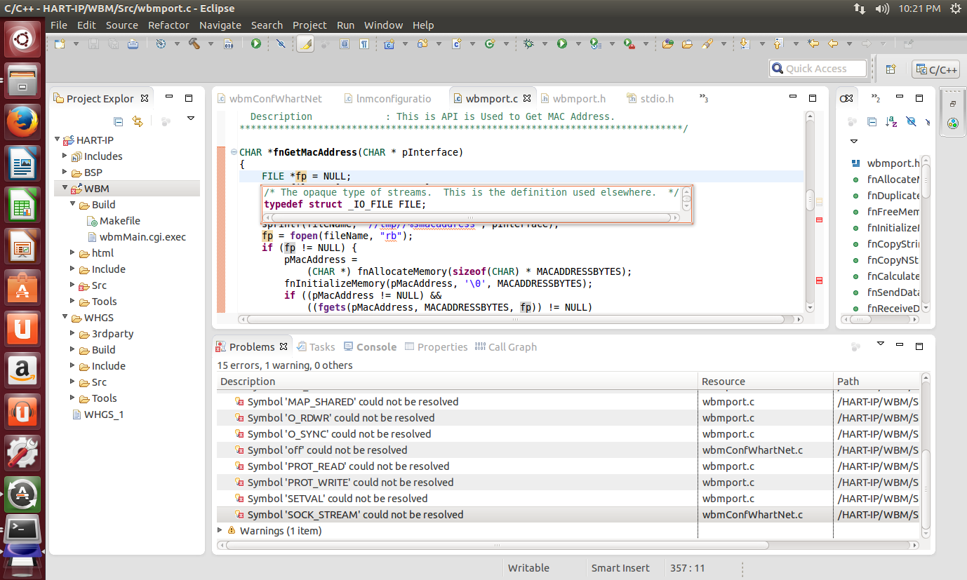 【已解决】Eclipse通过Makefile调用交叉编译器交叉编译C项目出错：Type ‘FILE’ could not be ...