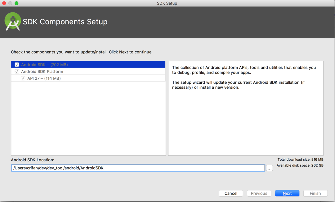 【已解决】Mac中Android Studio出错：The selected directories not a valid home for Android SDK – 在路上