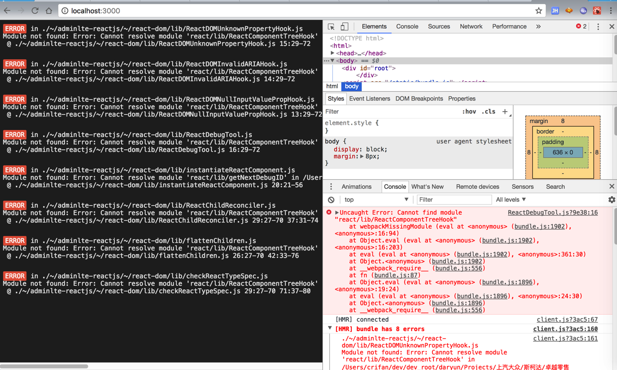 【已解决】reactjs出错:uncaught Error Cannot Find Module React Lib
