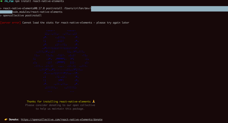 【已解决】npm Install React Native Elements出错：[server Error] Cannot Load The